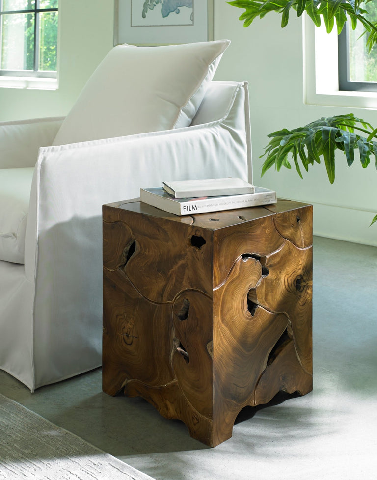 TEAK ROOT TALL END TABLE - TALL