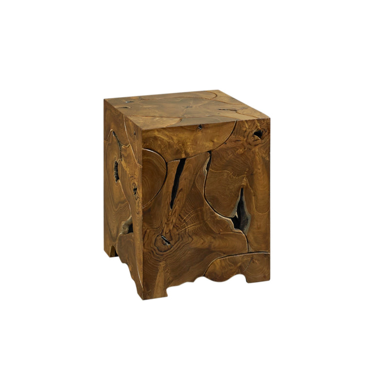 TEAK ROOT TALL END TABLE - TALL